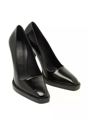 FERRAGAMO Leather Square-toe Pumps
