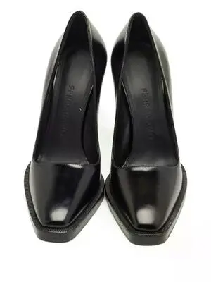 FERRAGAMO Leather Square-toe Pumps