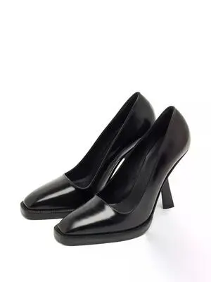 FERRAGAMO Leather Square-toe Pumps