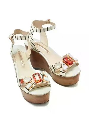 SOPHIA WEBSTER Suki Gem Striped Wedge Sandals