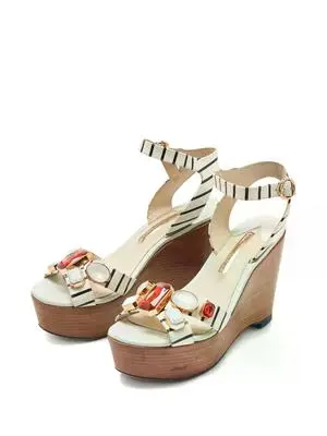 SOPHIA WEBSTER Suki Gem Striped Wedge Sandals