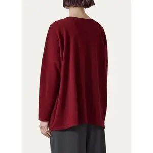 Eskandar Slim Sleeve Cashmere Cardigan - Red