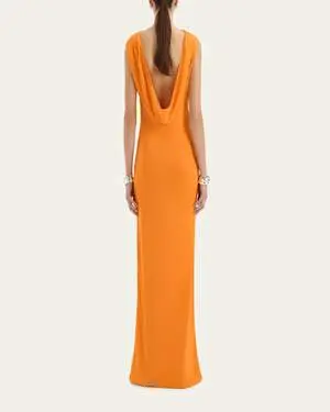 SIR. Isla Cowl-back Silk Gown
