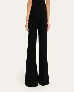 SERGIO HUDSON Velvet Stripe Crepe Trousers