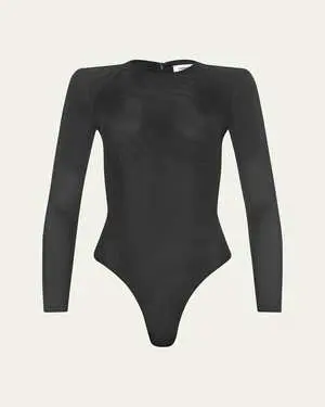 L'Agence Trista Stretch Mesh Bodysuit