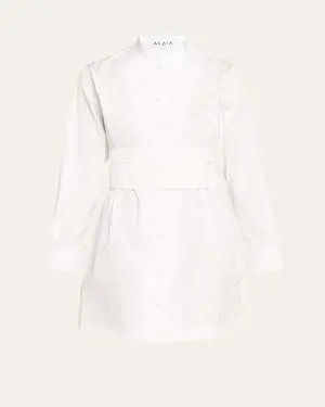 Alaïa Cummerbund Mini Shirtdress