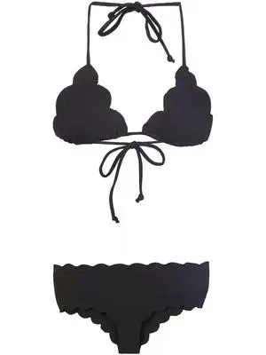 Marysia Scalloped Trim Bikini Set - Black