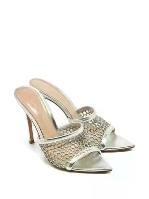 GIANVITO ROSSI Alisia Mesh Leather Sandals 11 Cm