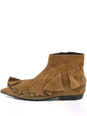 JW Anderson Ruffle Suede Ankle Boots