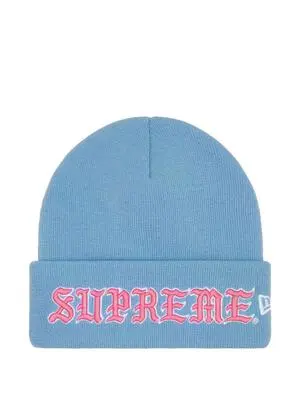 Supreme X New Era Logo Beanie - Blue