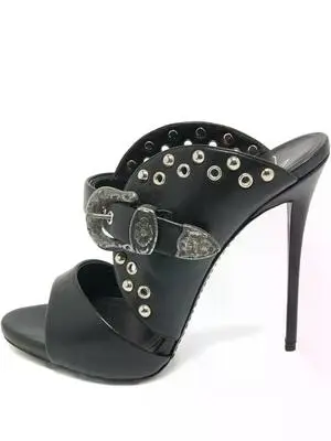 GIUSEPPE ZANOTTI Buckle Studded Leather Sandals