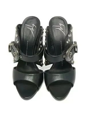 GIUSEPPE ZANOTTI Buckle Studded Leather Sandals