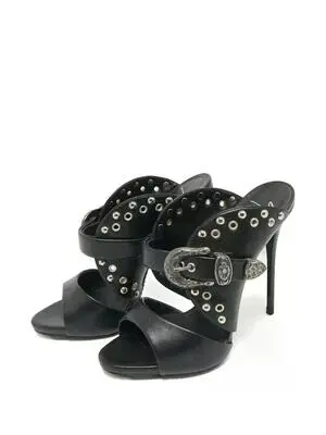 GIUSEPPE ZANOTTI Buckle Studded Leather Sandals