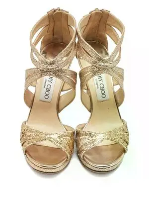 JIMMY CHOO Glitter Strappy Sandals