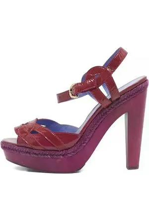SERGIO ROSSI Patent Platform Sandals