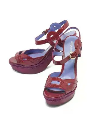 SERGIO ROSSI Patent Platform Sandals