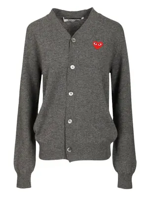 Comme Des Garçons Wool Cardigan With Logo