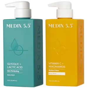 MEDIX 5.5 Cleanse + Glow Duo | Vitamin C + Niacinamide Body Wash, Glycolic + Lactic Acid Body Wash - One-color