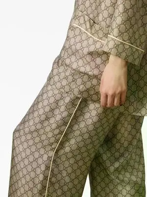 Gucci Gg Supreme Silk Palazzo Trousers