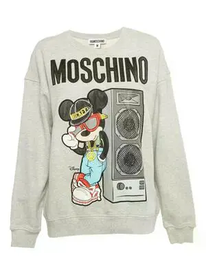 Moschino X Disney Mickey Graphic Print Crew Neck Long Sleeve Top