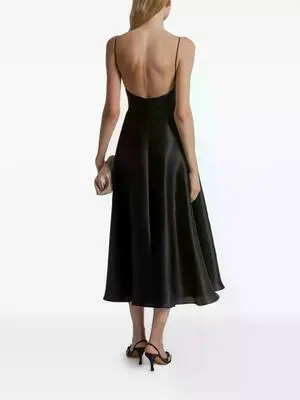 Alberta Ferretti Spaghetti-strap Midi Dress - Black
