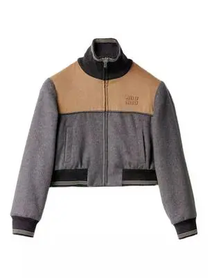 Miu Miu Embroidered Logo Wool Jacket