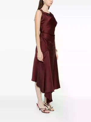 Victoria Beckham Draped Asymmetric Dress - Red