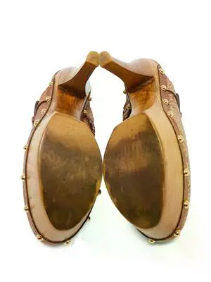 Gucci Janis Leather Studded Mules