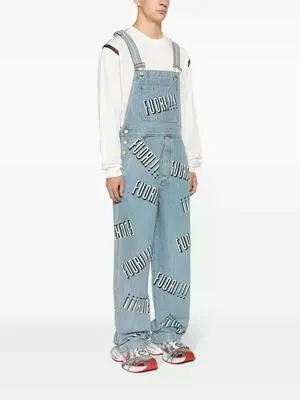 Gucci Fuori Slogan Denim Overalls