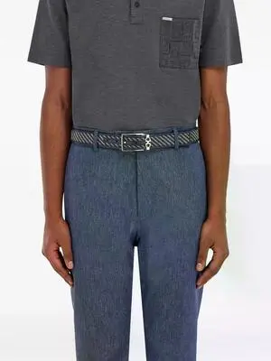 FERRAGAMO Leather Belt With Geometric Buckle