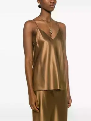 JOSEPH Clea V-neck Top - Brown