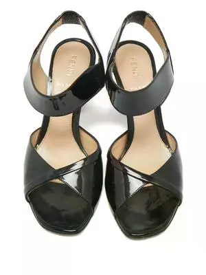 Fendi Patent Leather Slingback Sandals
