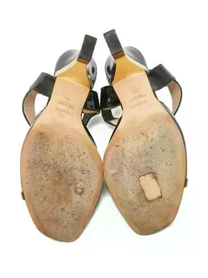 Fendi Patent Leather Slingback Sandals