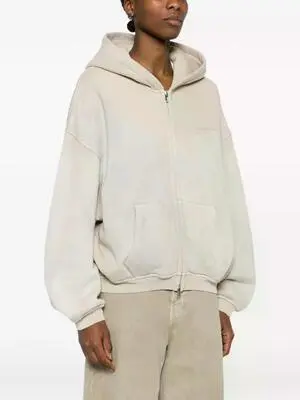 Alexander Wang Crystal Washed Terry Zip Hoodie