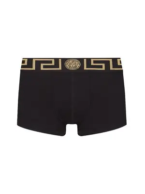 Versace Boxer Shorts With Greek - Black