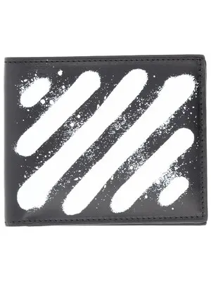 Off-White Diagonal Spray" Wallet - Black