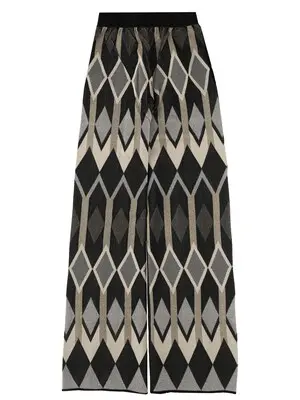 CIRCUS HOTEL Pants With Geometric Lamé Jacquard Design - Multicolour