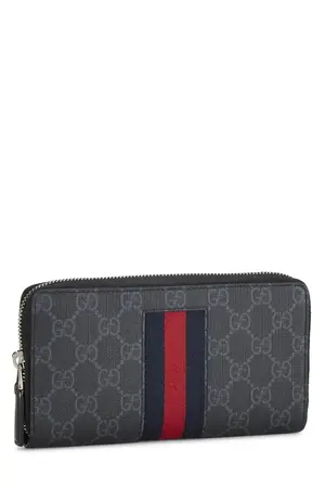 Gucci Gg Supreme Canvas Web Zip Around Wallet