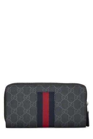 Gucci Gg Supreme Canvas Web Zip Around Wallet