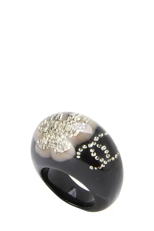 Chanel Acrylic Ring - Black