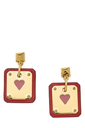 Hermès Gold As De Coeur Earrings - Rouge Coeur