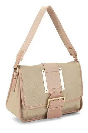 Fendi Jacquard Canvas Shoulder Bag - Beige
