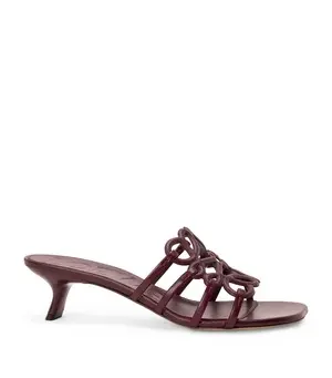 Loewe Leather Anagram Heeled Mules