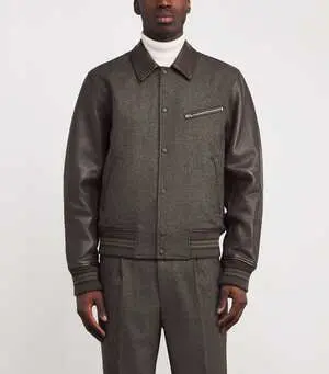 Rag & Bone Wool Leather-trim Bomber Jacket