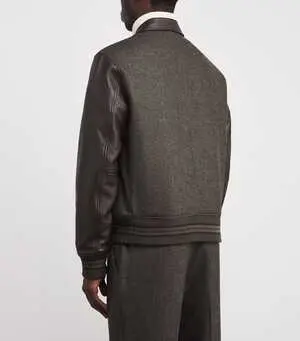 Rag & Bone Wool Leather-trim Bomber Jacket