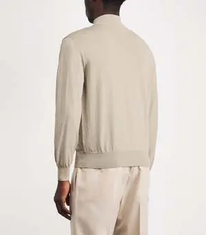 Canali Cotton Half-zip Sweater - Beige
