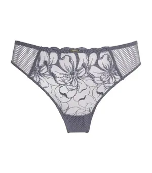Chantelle Lace Fleur Tanga Briefs - Grey