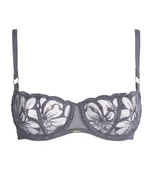 Chantelle Lace Fleur Half Cup Balcony Bra - Grey