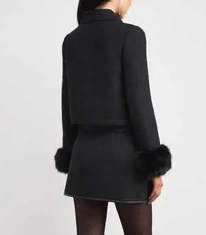 SELF-PORTRAIT Faux Fur Bouclé Blazer