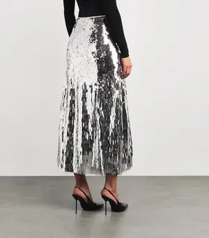 SELF-PORTRAIT Sequin-embellished Midi Skirt